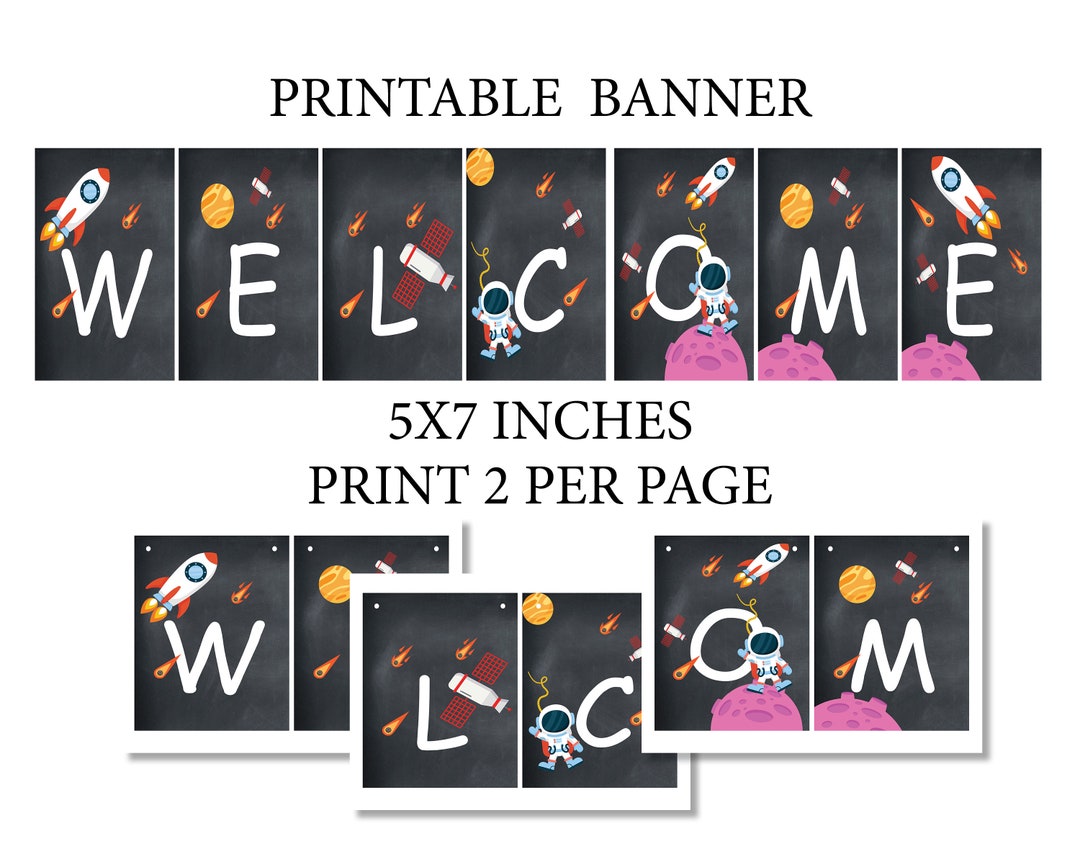 Printable Welcome Space Theme Banner, Galaxy Theme Classroom, Classroom ...