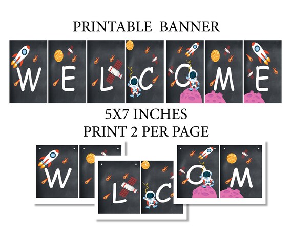 Printable Welcome Space Theme Banner Galaxy Theme Classroom - Etsy