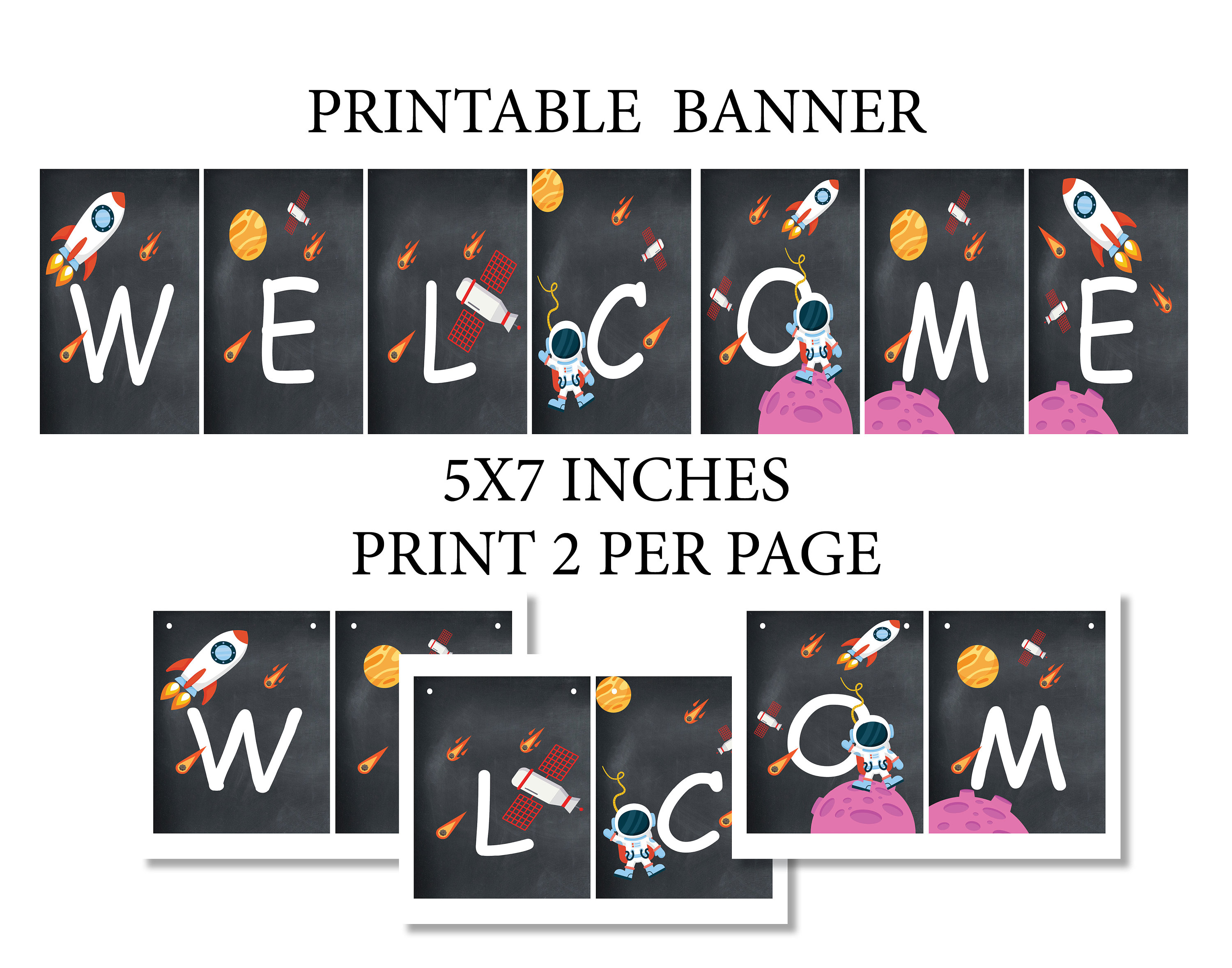 Printable Welcome Space Theme Banner Galaxy Theme Classroom - Etsy