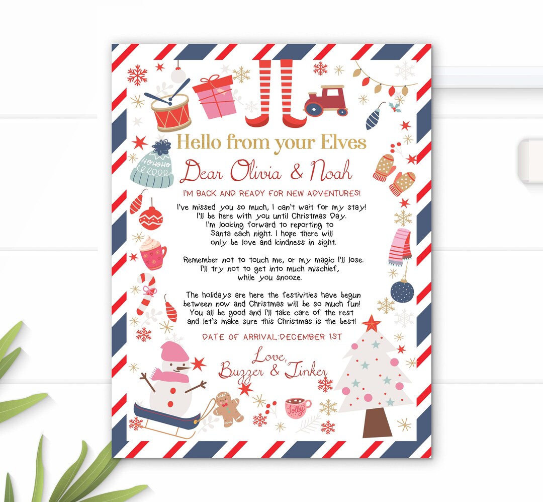 Editable First Time Elf Arrival Letter Return Letter Christmas Elves I ...