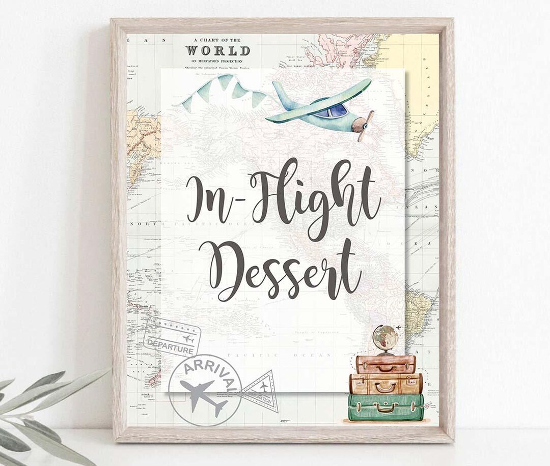 In Flight Dessert Printable Travel Theme Baby Shower Adventure Awaits ...
