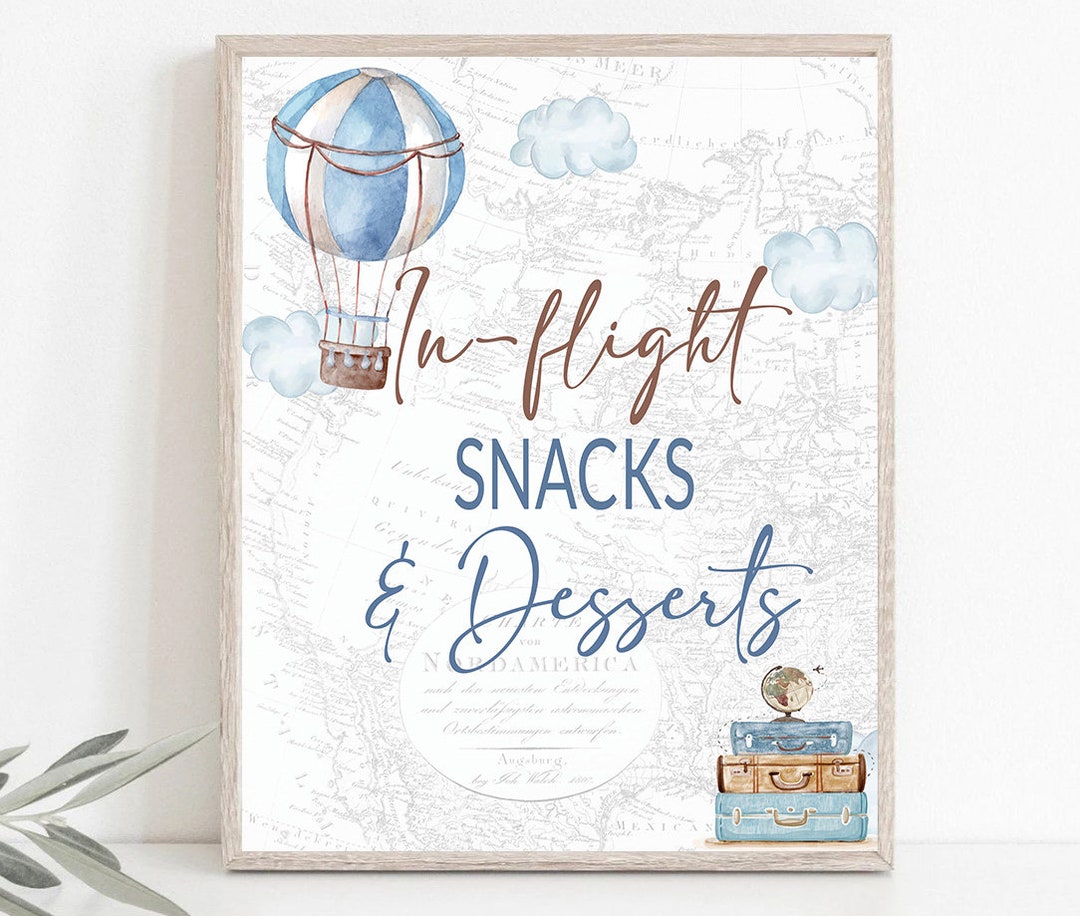 Hot Air Balloon Baby in Flight Desserts Sign Boy Baby Shower Onederful ...
