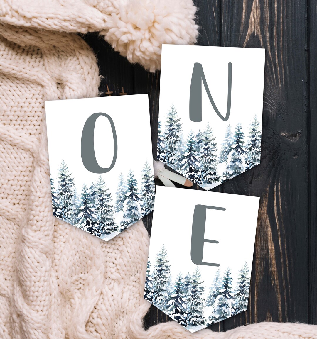 Printable Winter Onederland Birthday Banner One Banner First Christmas ...