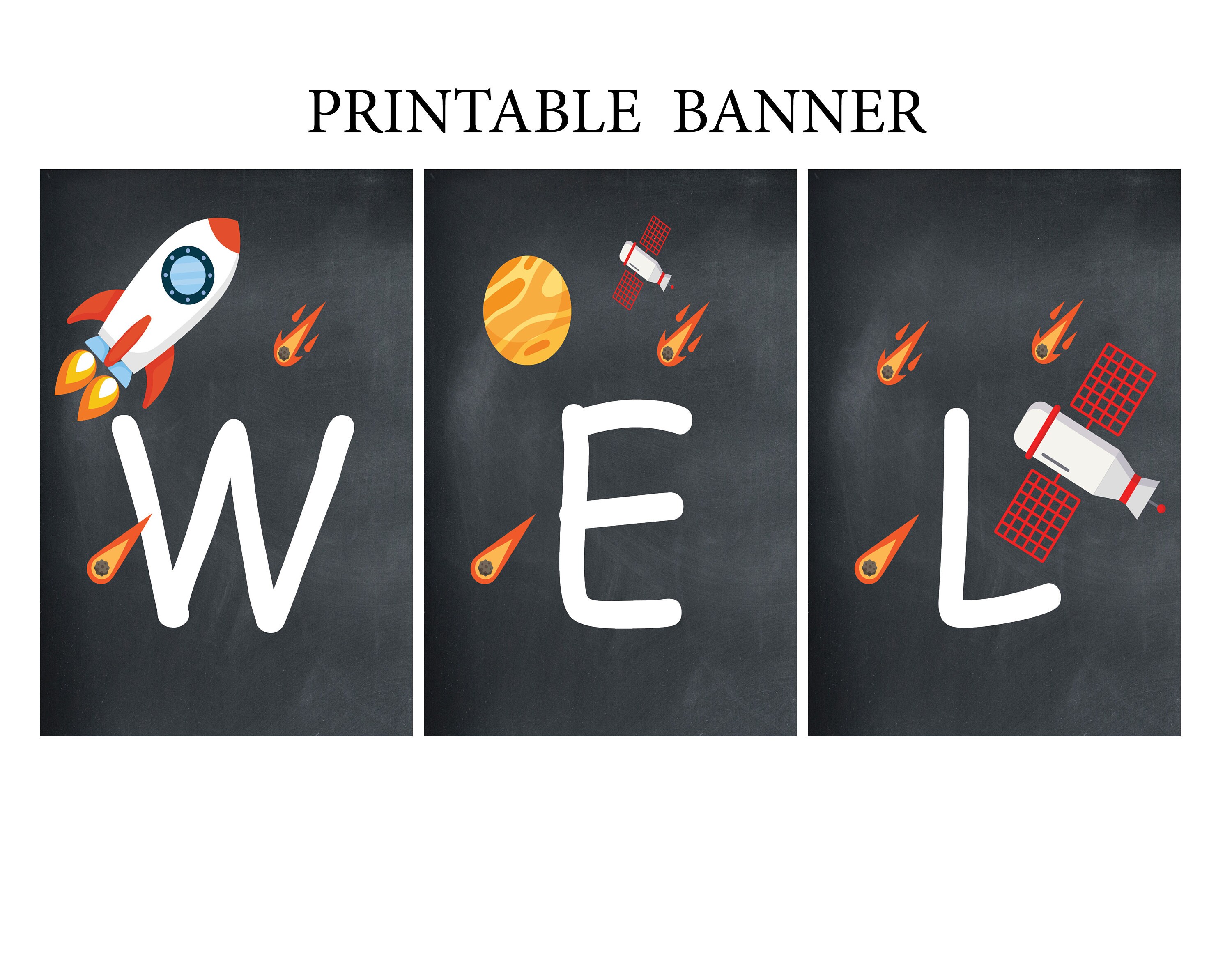 Printable Welcome Space Theme Banner Galaxy Theme Classroom - Etsy