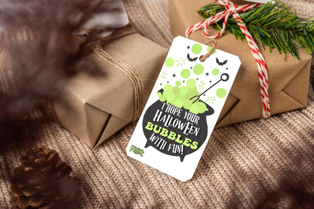 Halloween Bubble Gift Tag Cauldron Halloween Gift Tag Download Bubbles ...