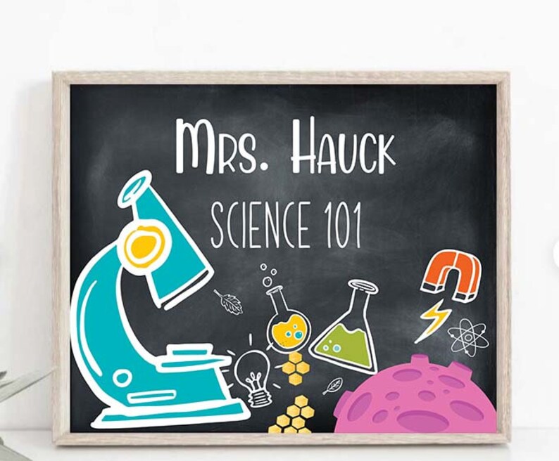 Science Room Door Sign Printable Science Teacher Sign Science Classroom ...