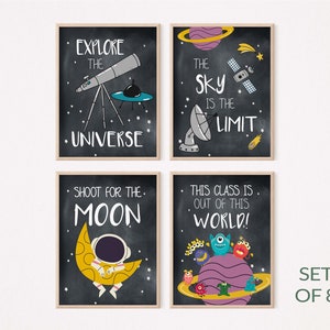 Space Themed Classroom Positive Affirmations Kids Room Printable Wall ...