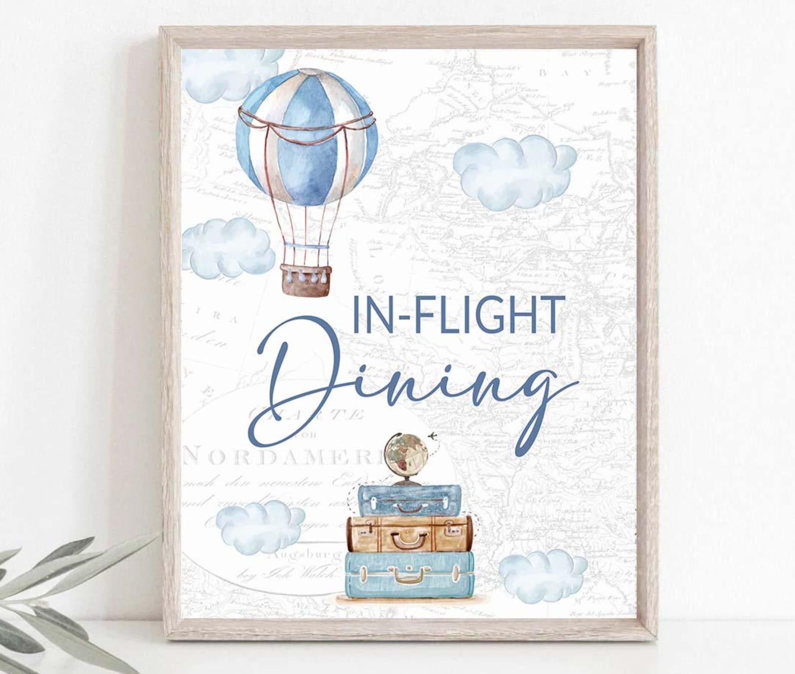 Printable in Flight Dining Sign Hot Air Balloon Theme 0017 - Etsy