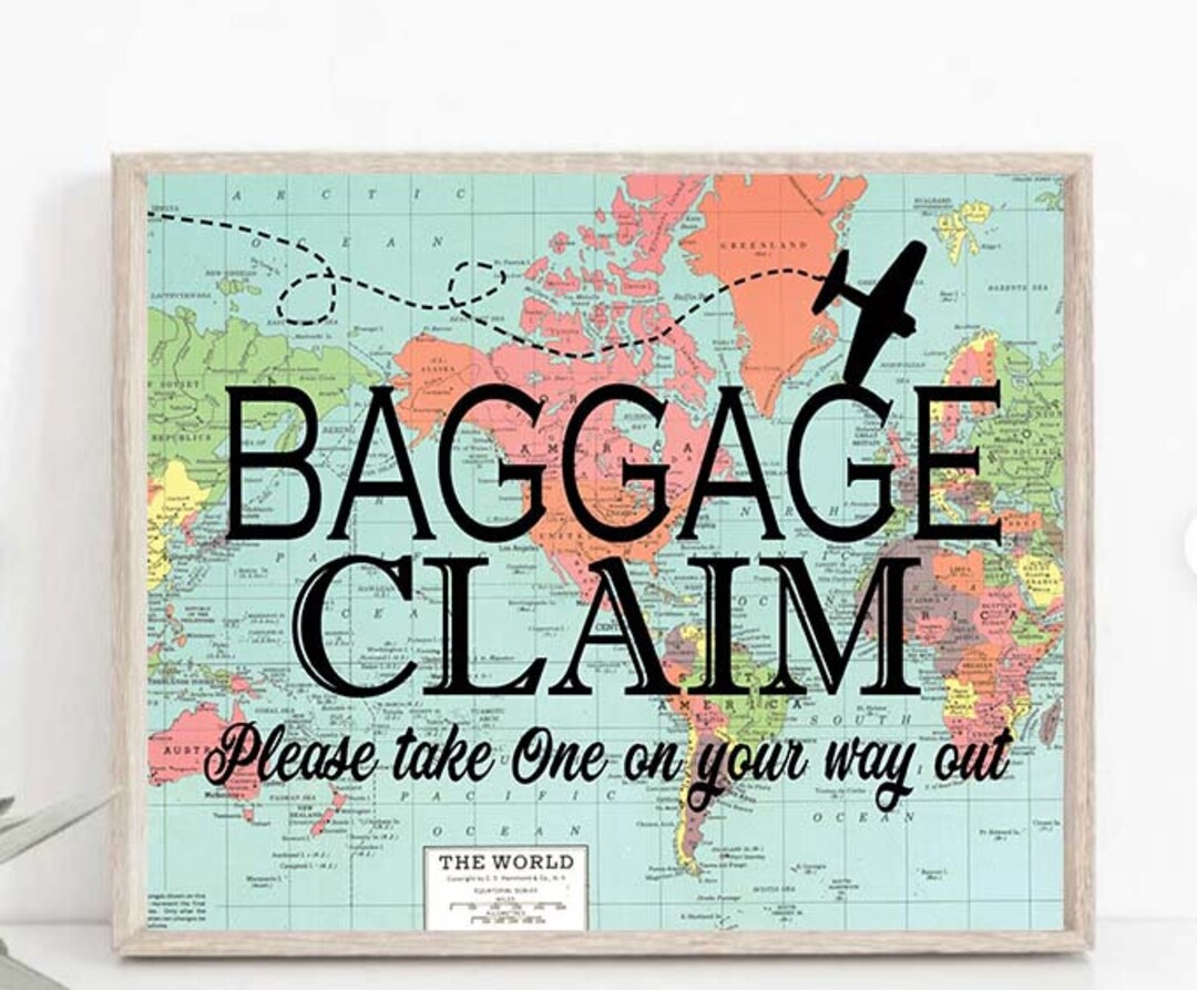 Printable ,baggage Claim Sign Travel Themed Signs Airplane Party Decor ...