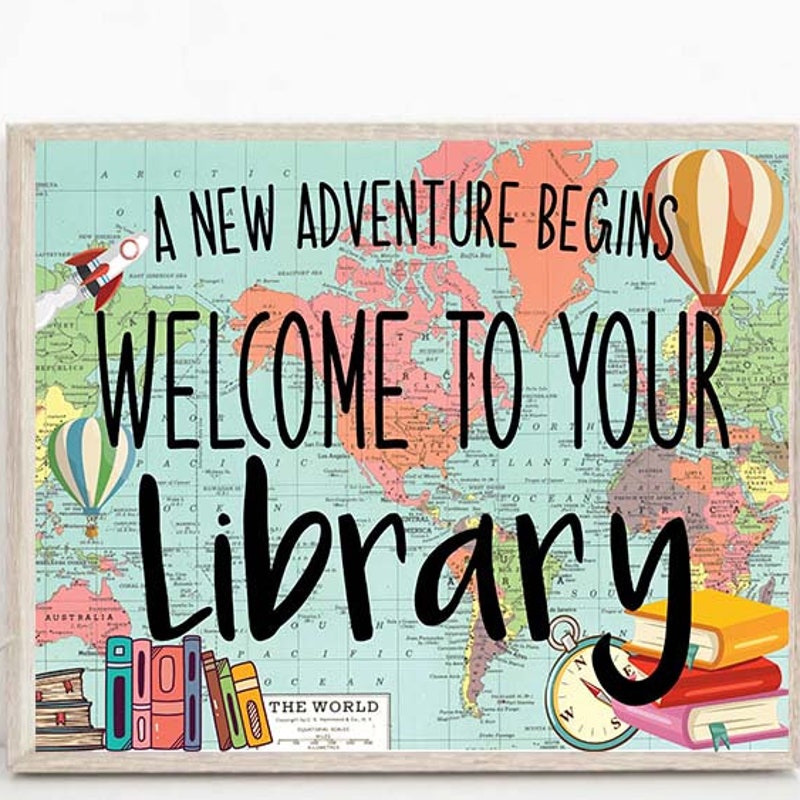 Wood Library Door Sign - Etsy UK