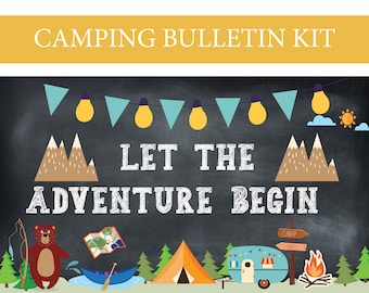 Camping Themed Bulletin Board Kit Home School Decor Woodland Outdoor ...