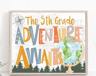 5th Grade Welcome to Classroom Door Sign World Map Adventure - Etsy
