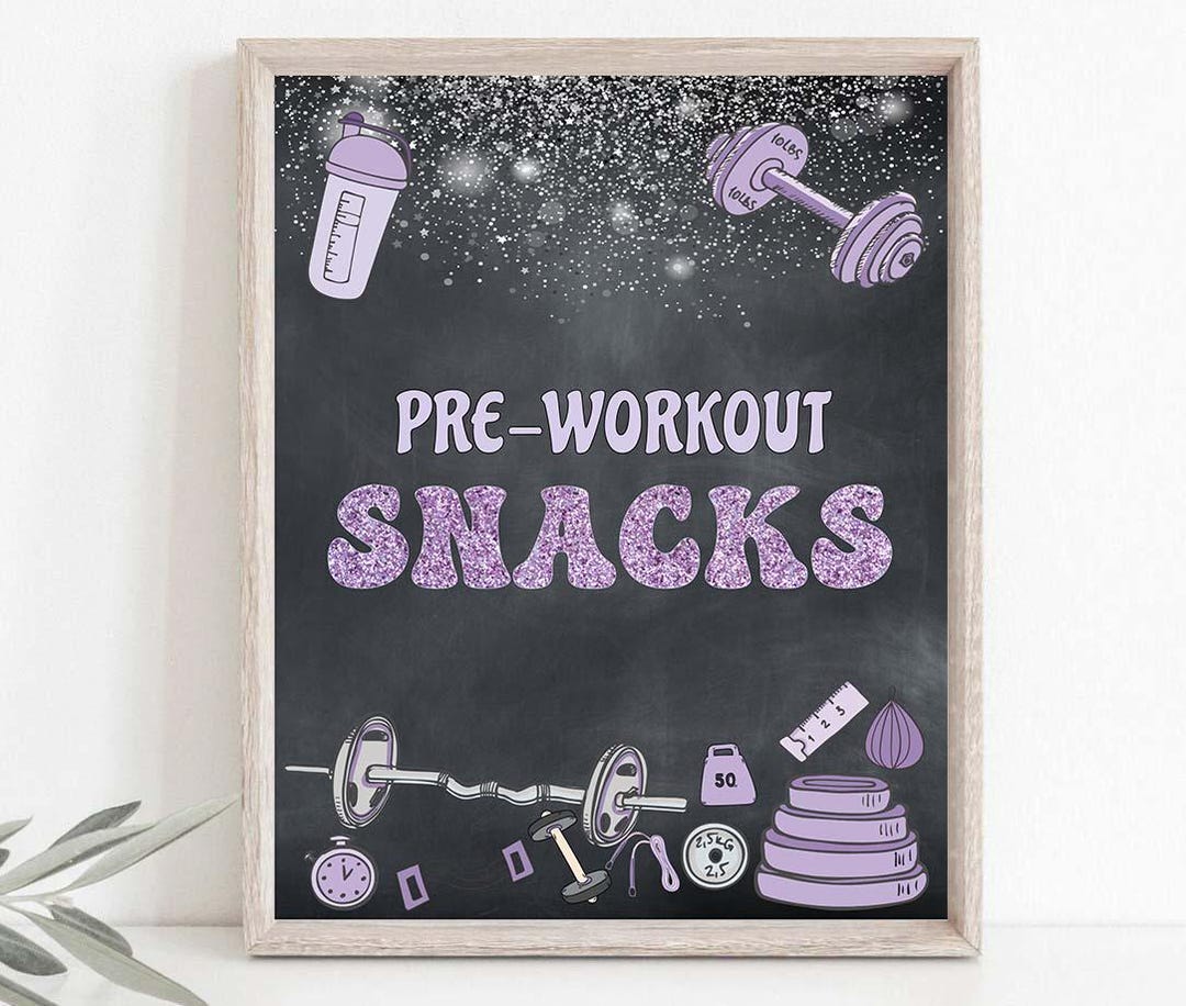 First Birthday Pre Workout Snacks Sign One Strong Girl Party 1st Girl ...