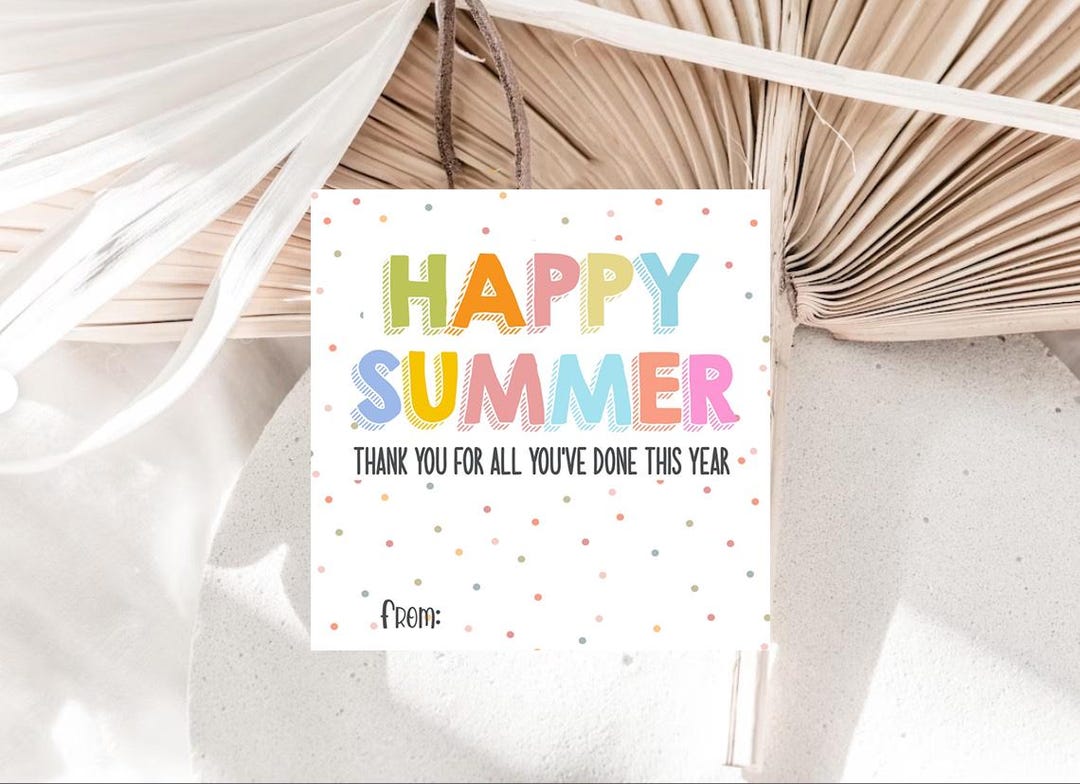 School Staff Summer Gift Card Holder Printable Happy Summer Gift Card ...