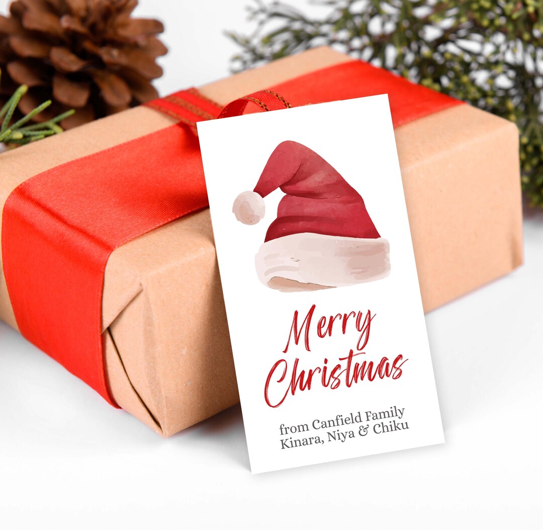Editable Christmas Gift Tag Holiday Personalized Favor Tag Template ...