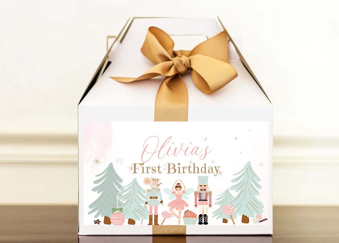 Editable Nutcracker Gable Gift Box Label Nutcracker Girl Birthday ...