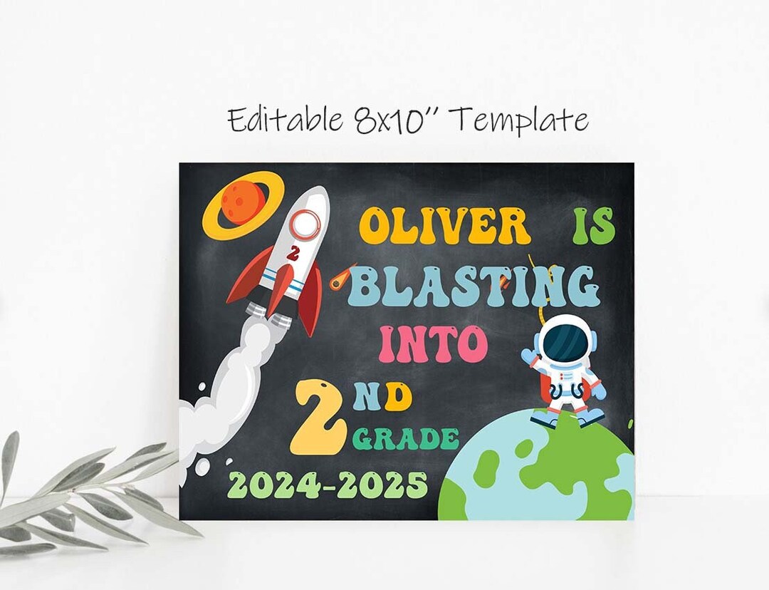 First Day of Second Grade Printable Back to School Chalkboard Sign ...