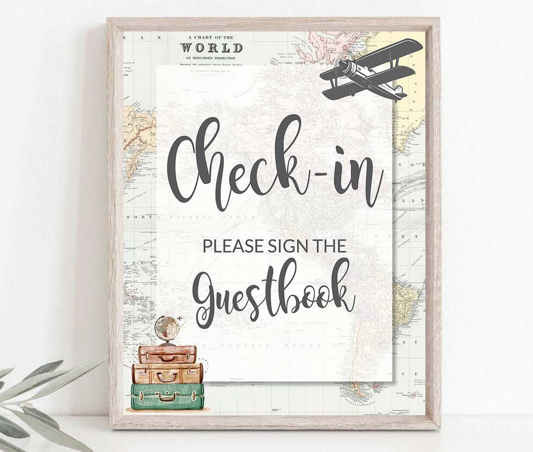 Check-in Sign, Travel Theme Baby Shower, Adventure Baby Shower ...