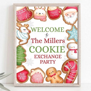 Editable Cookie Exchange Welcome Sign Cookie Swap Welcome Sign Cookies ...