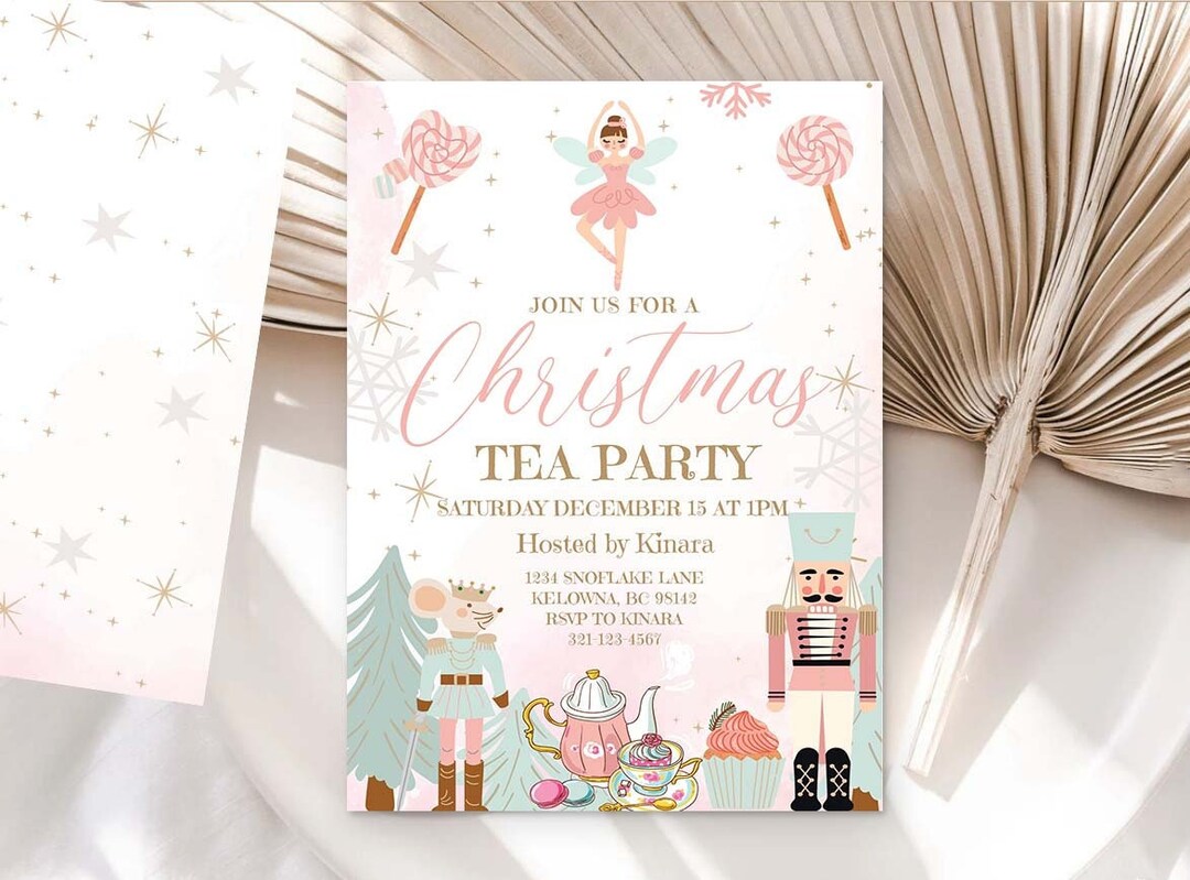 Nutcracker Christmas Tea Party Invitation Holiday Party Invite Land of ...
