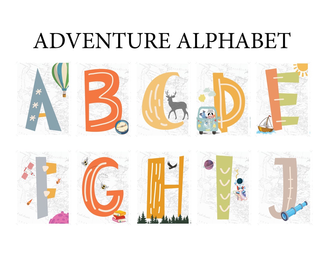 Adventure Alphabet Banner Printable Classroom Banners, Map Banner ...