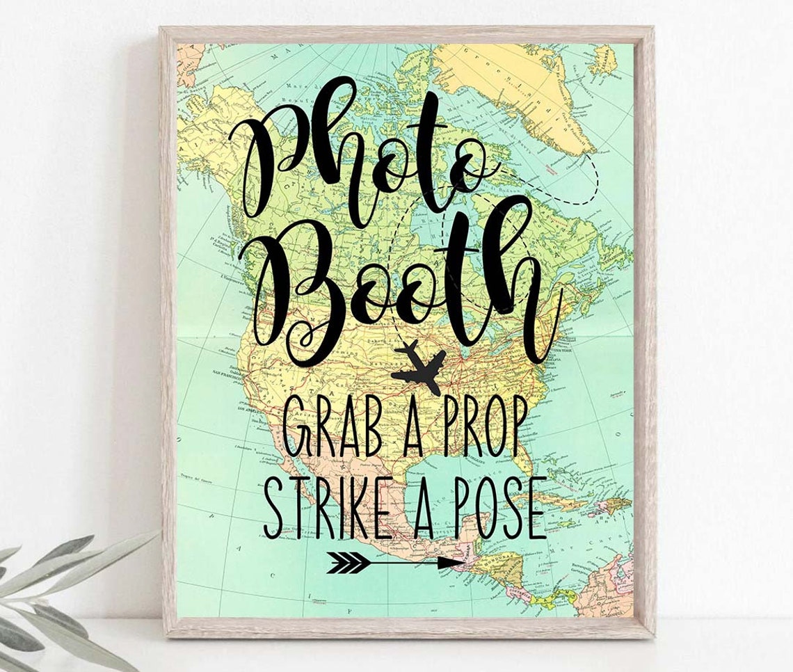 Photo Booth Poster Printable Instant Download Travel Theme Photo Booth ...