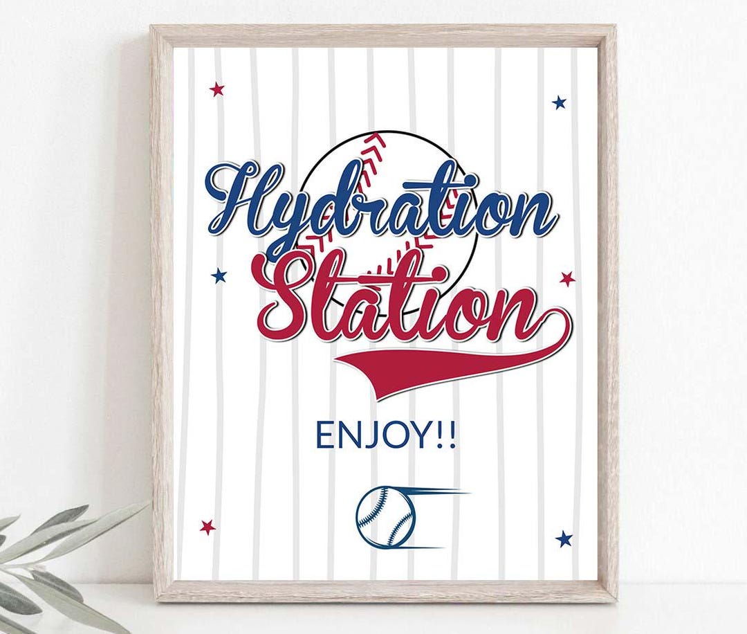 Printable Drink Station Sign Baseball Rookie of the Year Birthday Ready ...