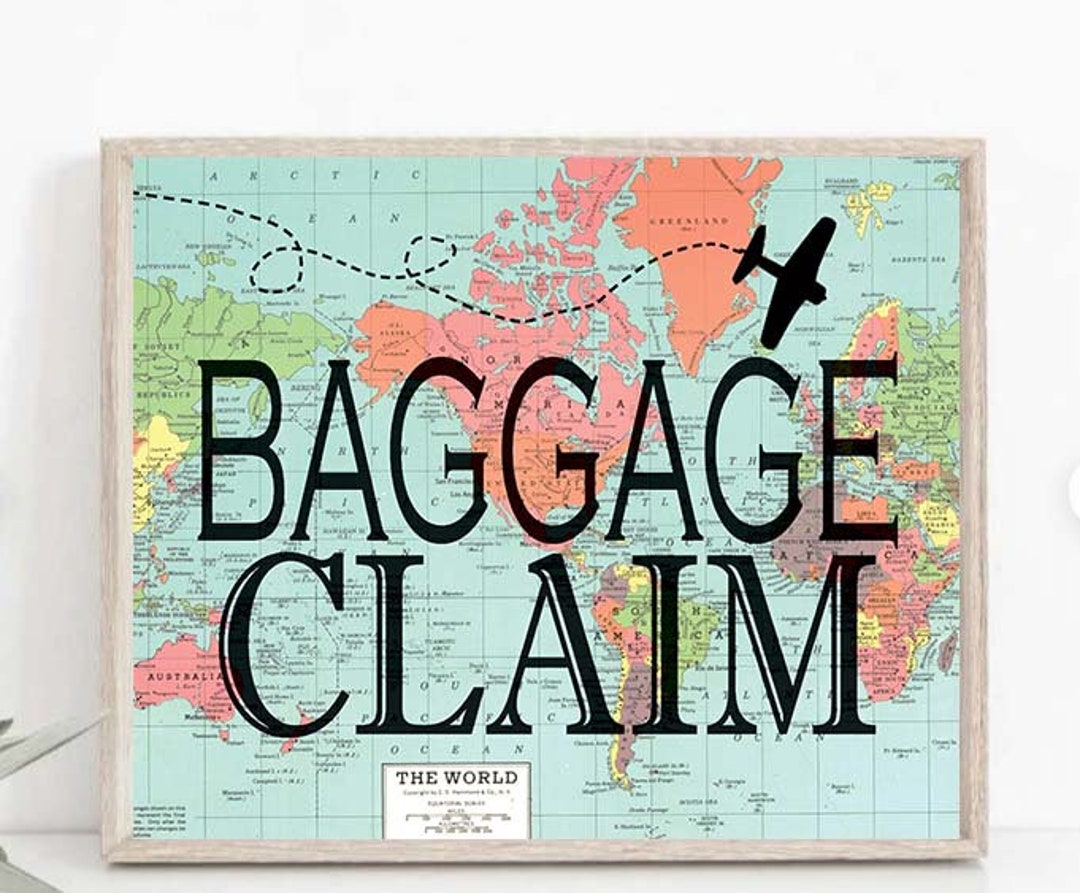 Printable Baggage Claim Travel Themed Party Decor, Airplane Party Decor ...