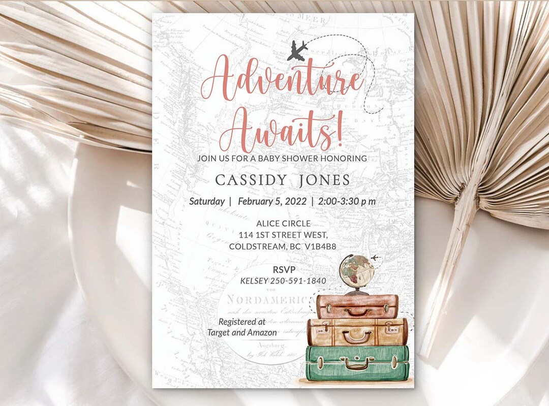 Adventure Awaits Baby Shower, Travel Themed Baby Sprinkle, Travel Theme ...