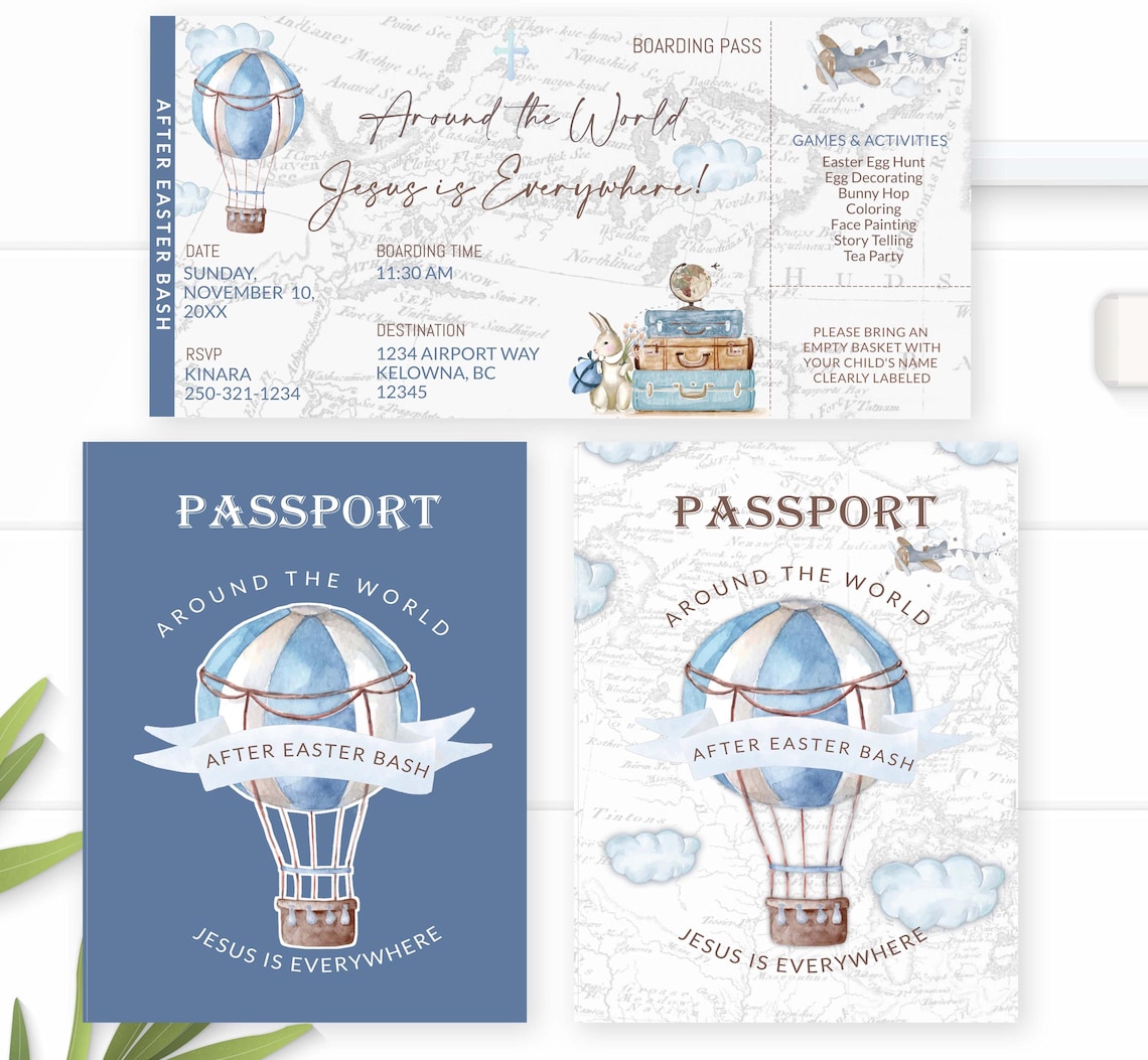 Easter Party Invitation Around the World Jesus is Everywhere Invite ...