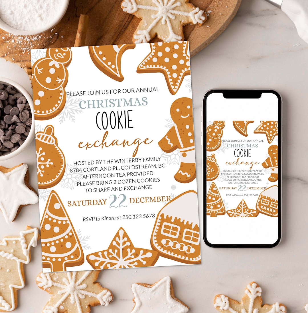 Christmas Cookie Exchange Invitation Christmas Swap Cookie Party ...