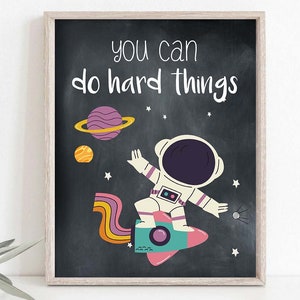 Space Themed Classroom Positive Affirmations Kids Room Printable Wall ...