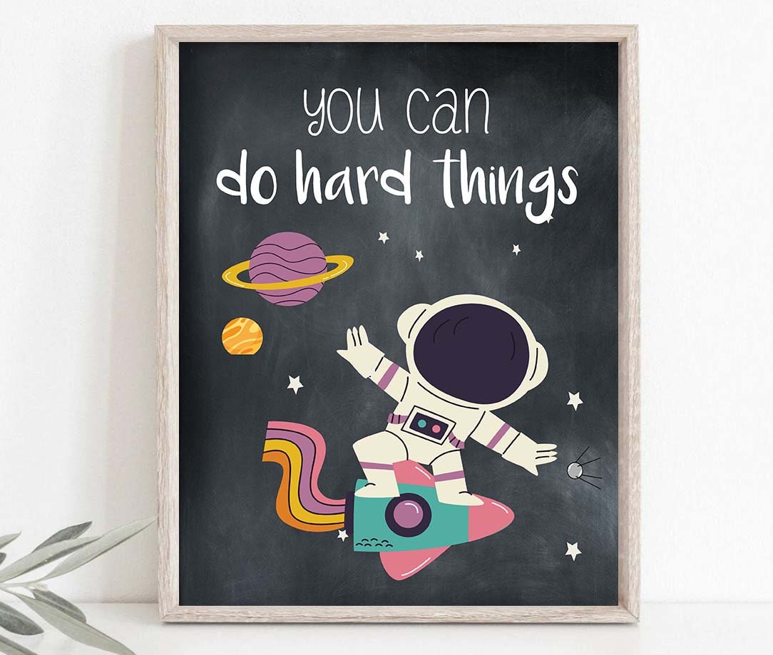 Space Themed Classroom Positive Affirmations Kids Room Printable Wall ...