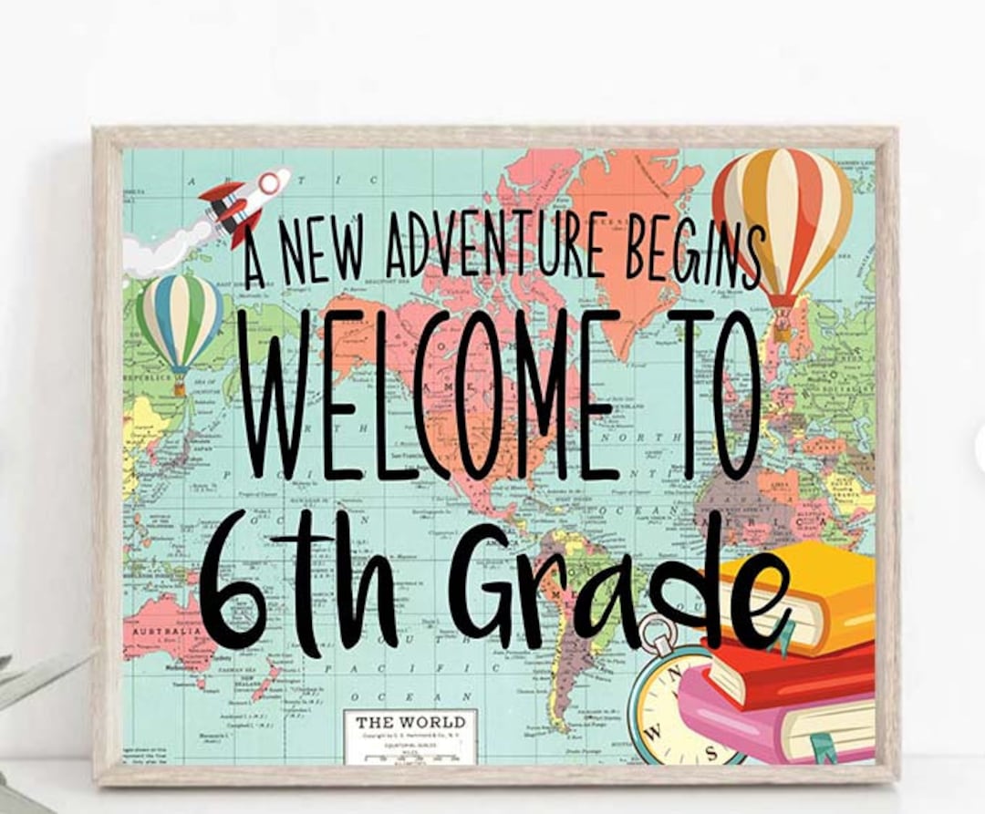 6th Grade Welcome to Classroom Door Sign World Map Adventure Themed ... 6th Grade Welcome to Classroom Door Sign World Map Adventure Themed ...