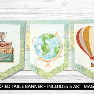 Editable Map Banner Printable Adventure Awaits Sign Classroom Banner ...