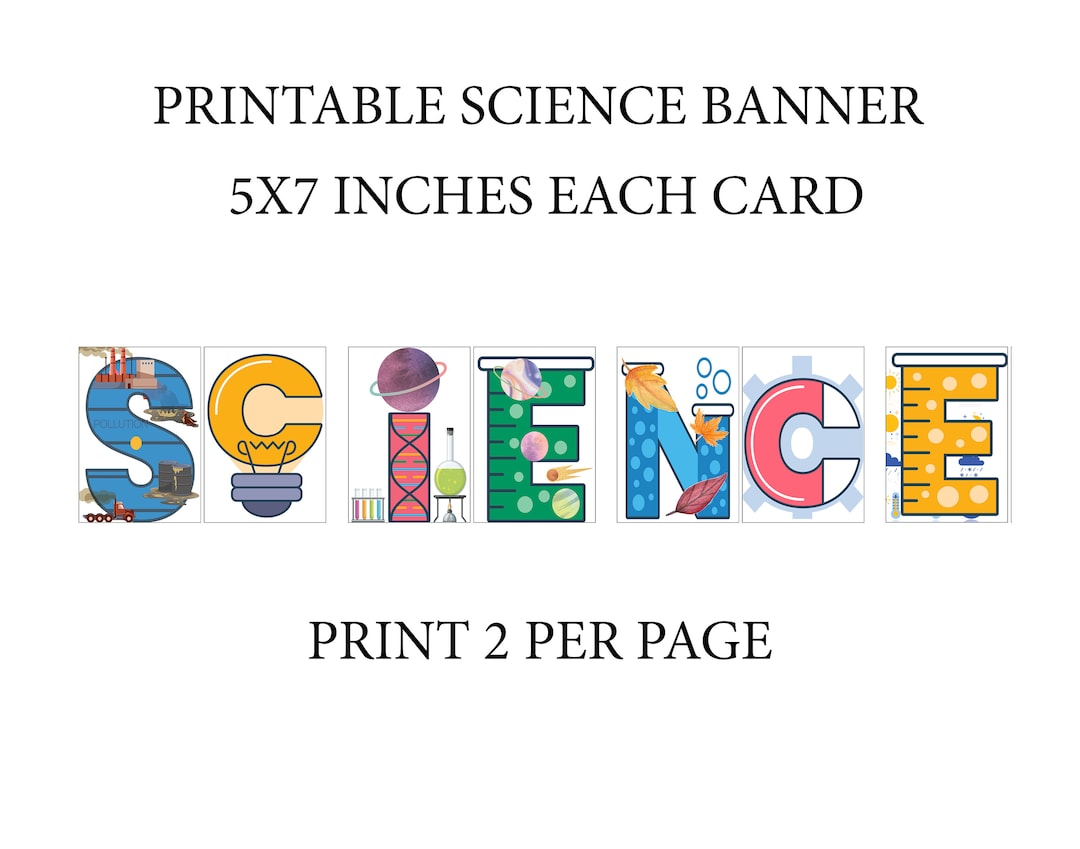 Science Banner Printable Classroom Science Sign, Science Teacher ...