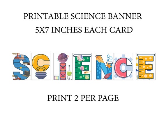 Science Banner Printable Classroom Science Sign Science - Etsy