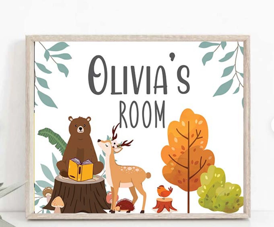Woodland Theme Door Sign Kids Room Forest Theme Bedroom - Etsy