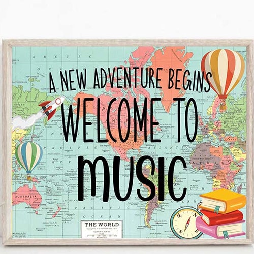 Welcome to Classroom Door Sign World Map Adventure Themed - Etsy
