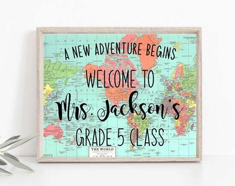 Classroom Welcome Inspiration Sign World Themed Classroom - Etsy