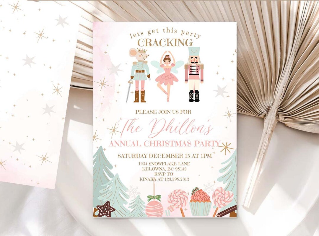 Editable Nutcracker Christmas Party Invitation Template Friends and ...