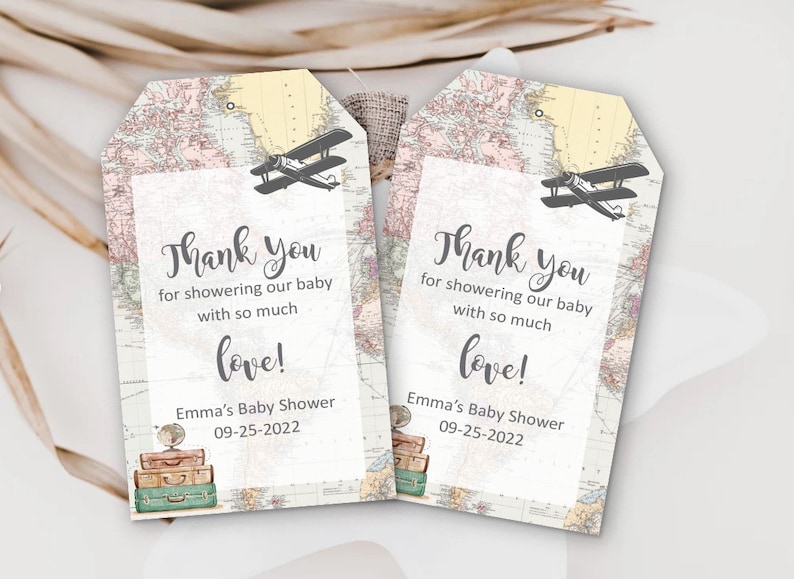 Printable Gift Tags Baby Shower Travel Theme Baby Shower Hello - Etsy
