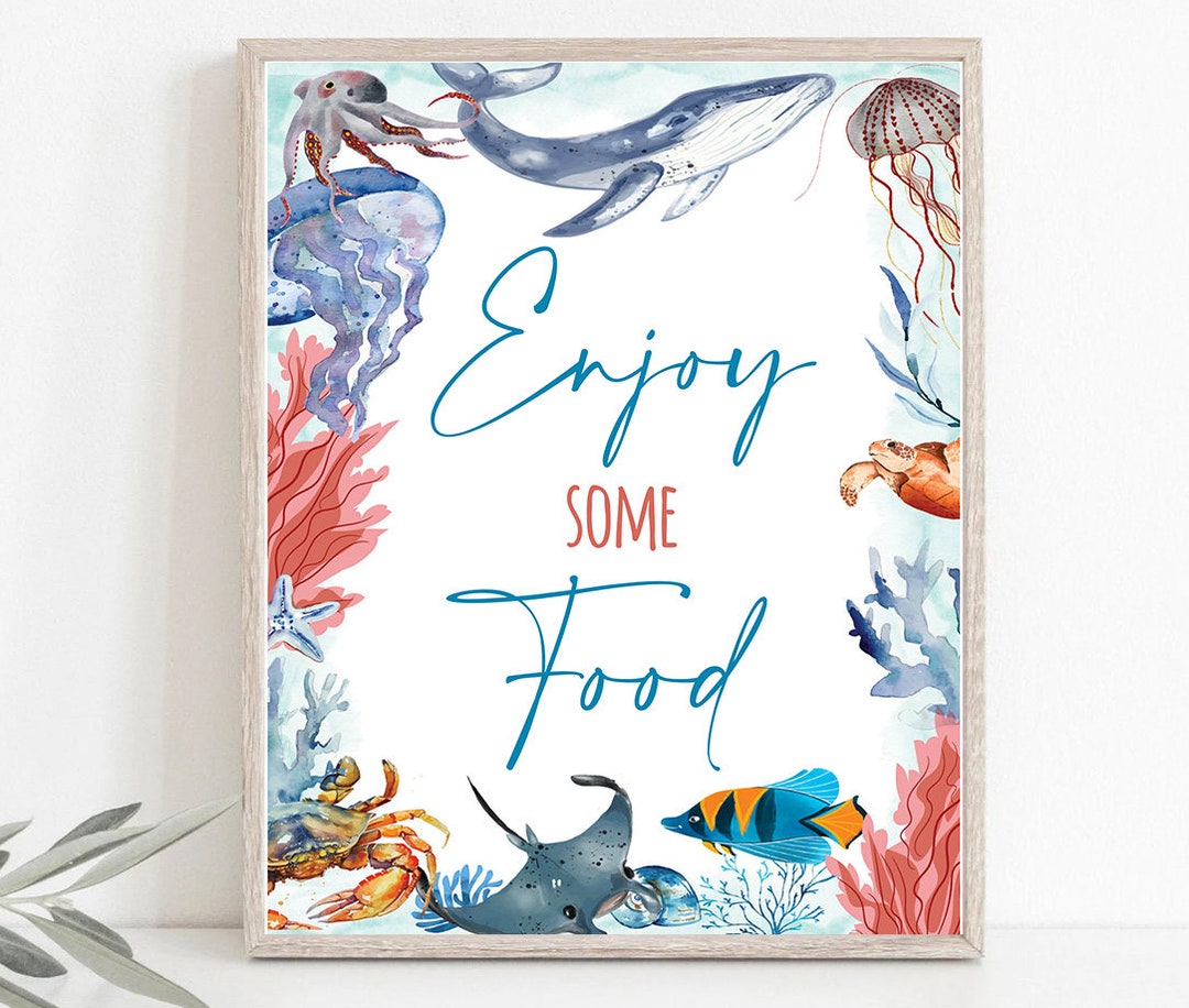 Under the Sea Birthday Party Food Sign 1st Birthday Party Printable ...