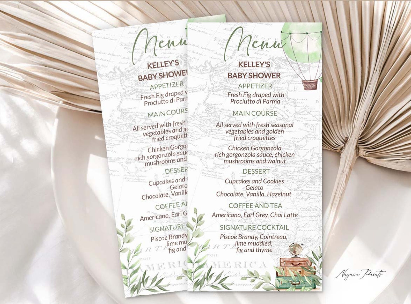 Menu Card Travel Themed Around the World Baby Shower Adventure Awaits ...