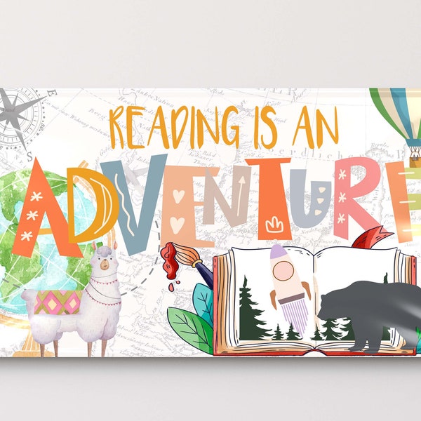 Reading is an Adventure Bulletin Board - Etsy