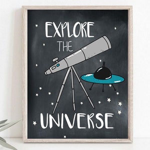 Space Themed Classroom Positive Affirmations Kids Room Printable Wall ...