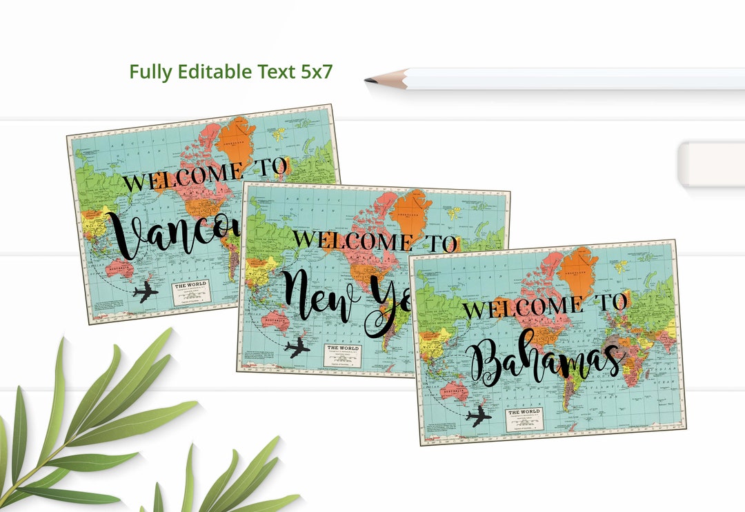 Editable Table Numbers Travel Theme Table Number Adventure Awaits ...