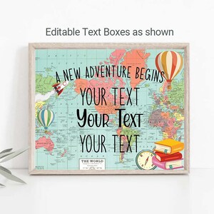 Welcome to Classroom Door Sign World Map Adventure Themed Classroom ...