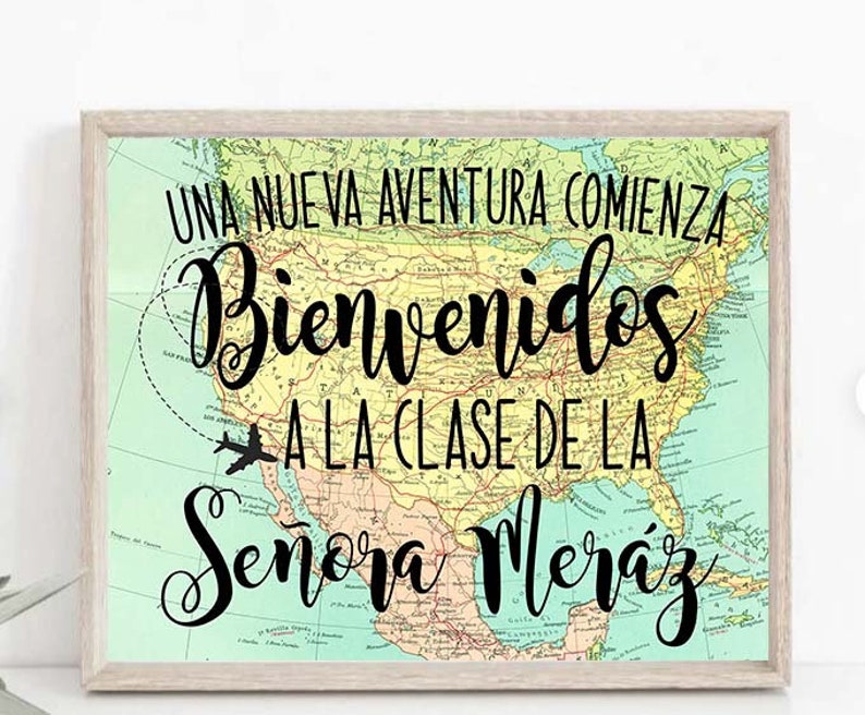Spanish Teacher Classroom Door Sign Bienvenidos Classroom - Etsy