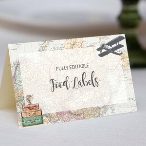 Editable Travel Theme Labels Adventure Awaits Food and Drink Tags Place ...